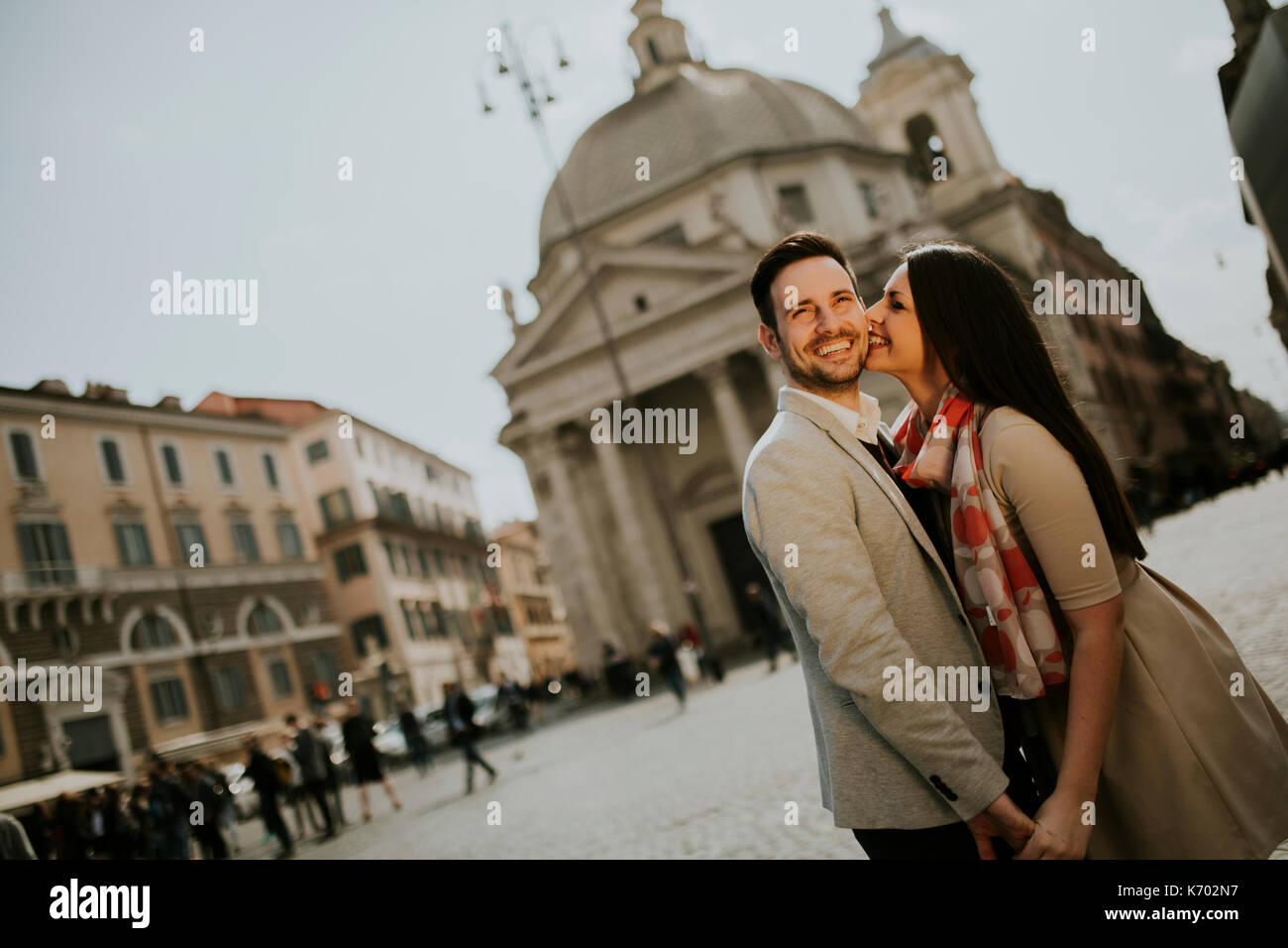 View at loving couple in Rome , Italy Stock Photo - Alamy