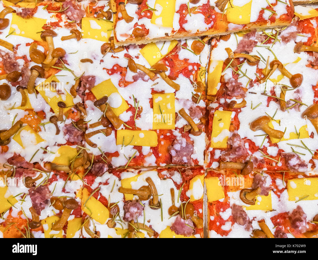 Top view at pizza Stock Photo - Alamy