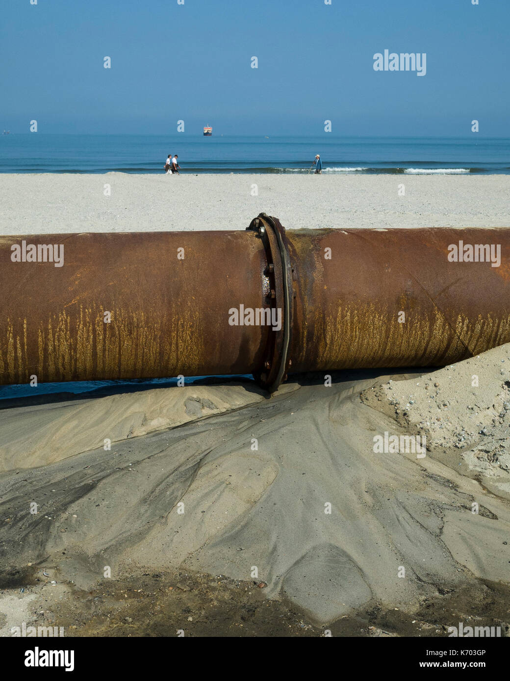 Am Strand, Langeoog. Deutschland. Germany. Part of the industrial ...