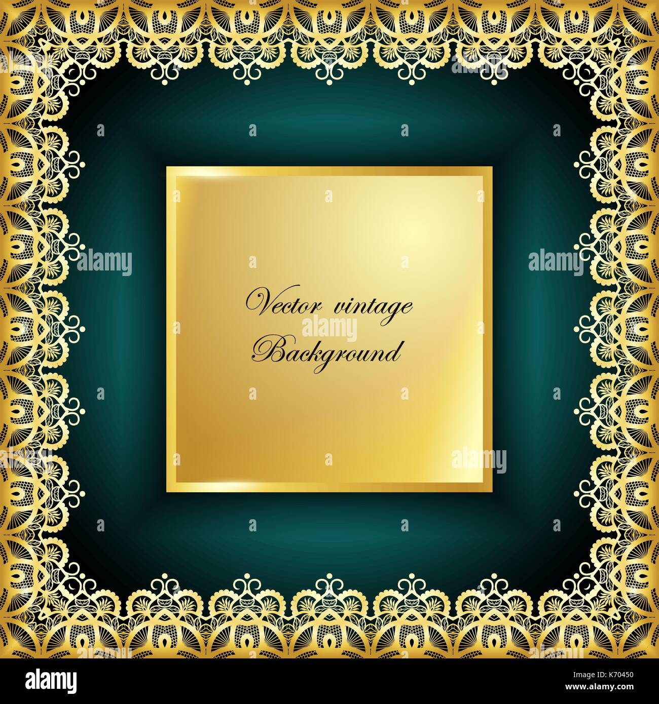 Abstract golden square lace frame with paper swirls Stock Vector Image ...