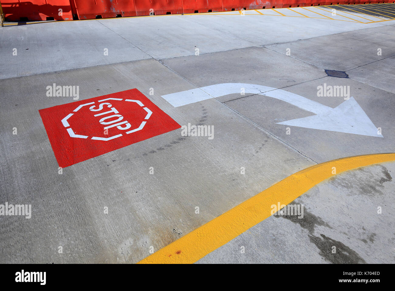 Stop painted on road pavement hi-res stock photography and images - Alamy
