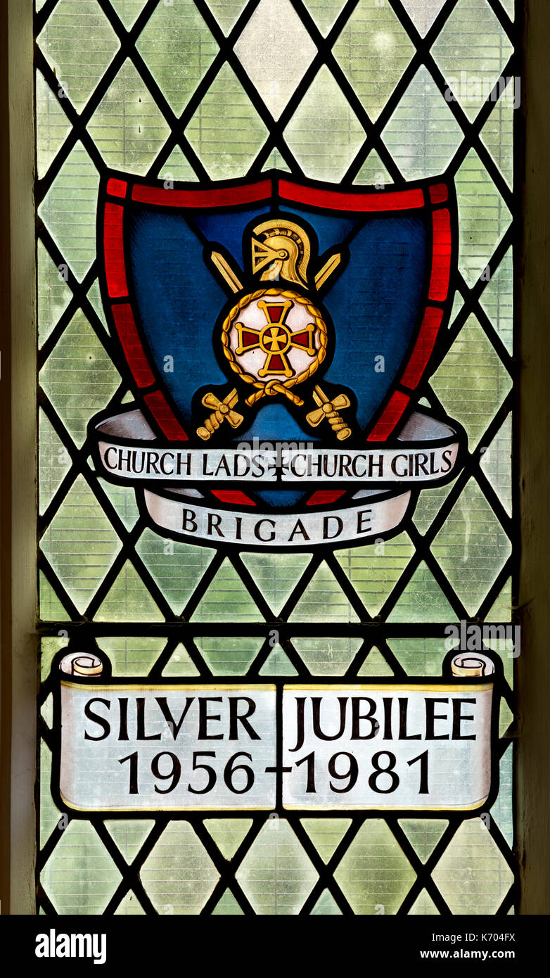 Church Brigade stained glass, St. Mary`s Church, Anstey, Leicestershire ...