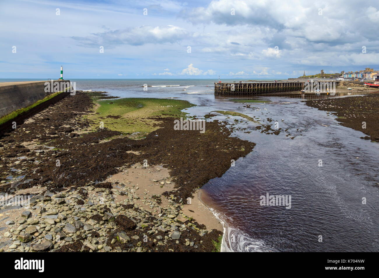 The river Ystwyth and river Rheidol meet at the entrance of Aberystwyth ...
