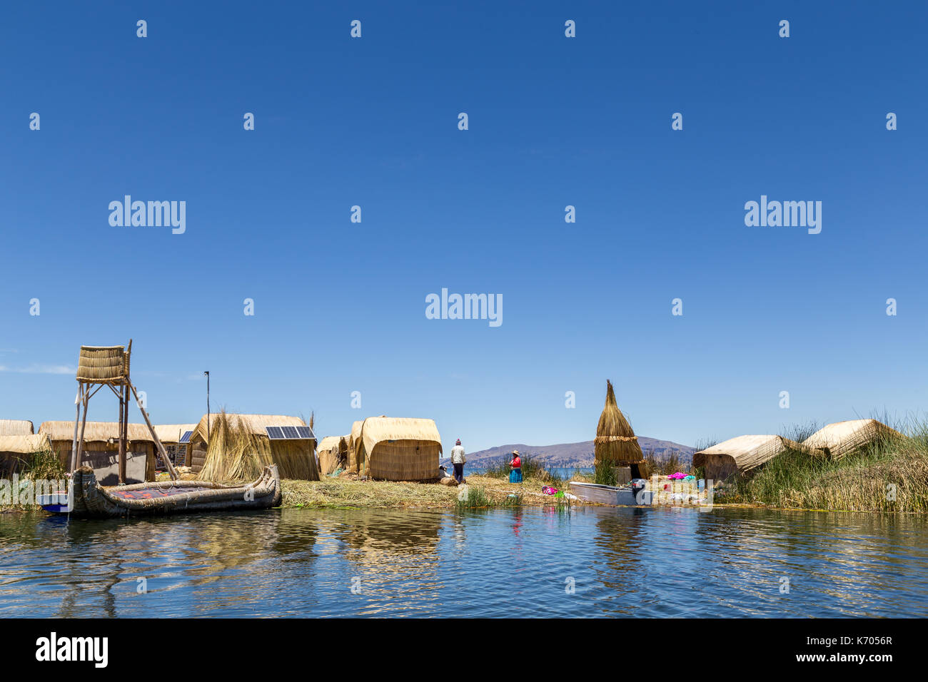 Uros Titino Floating Islands on Titicaca Lake Stock Photo - Alamy
