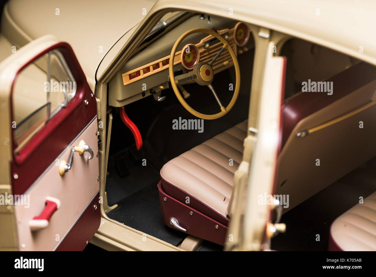 Interior of a classic retro car Stock Photo - Alamy
