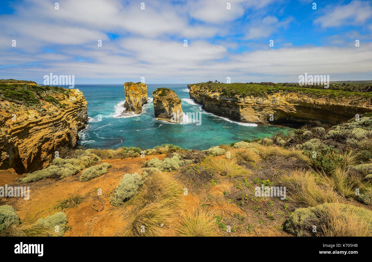 All shades of blue of the Pacific ocean. The Australian coast Stock ...