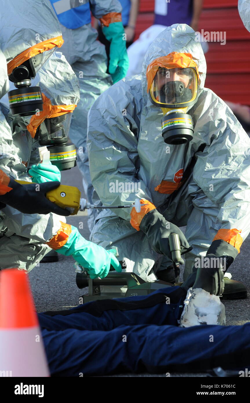 Rescue forces take part in a drill held to face BCRN terror attack ...