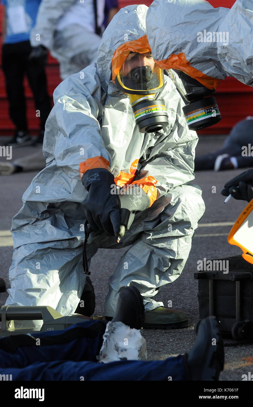 Rescue forces take part in a drill held to face BCRN terror attack ...