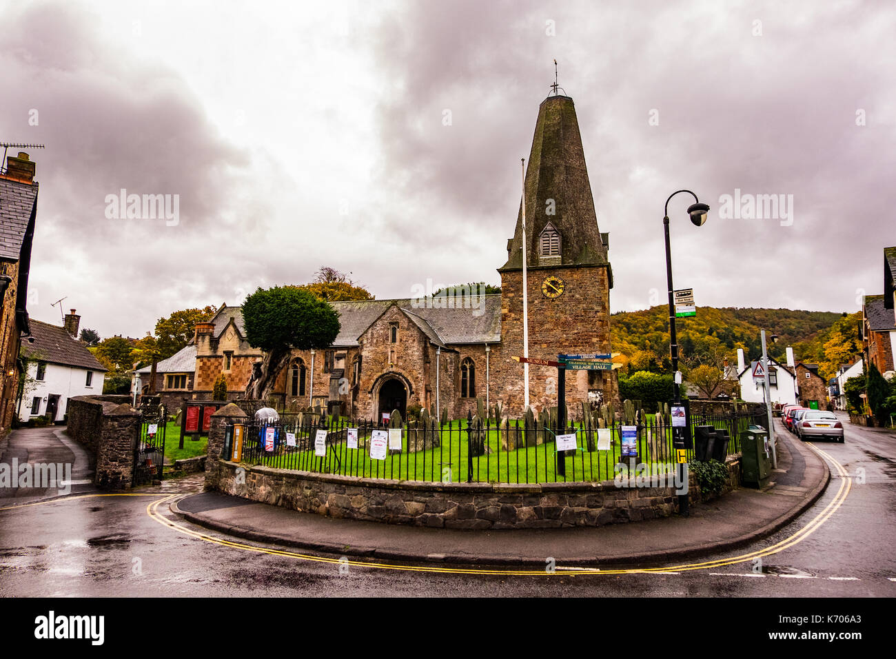 porlock village devon Stock Photo - Alamy