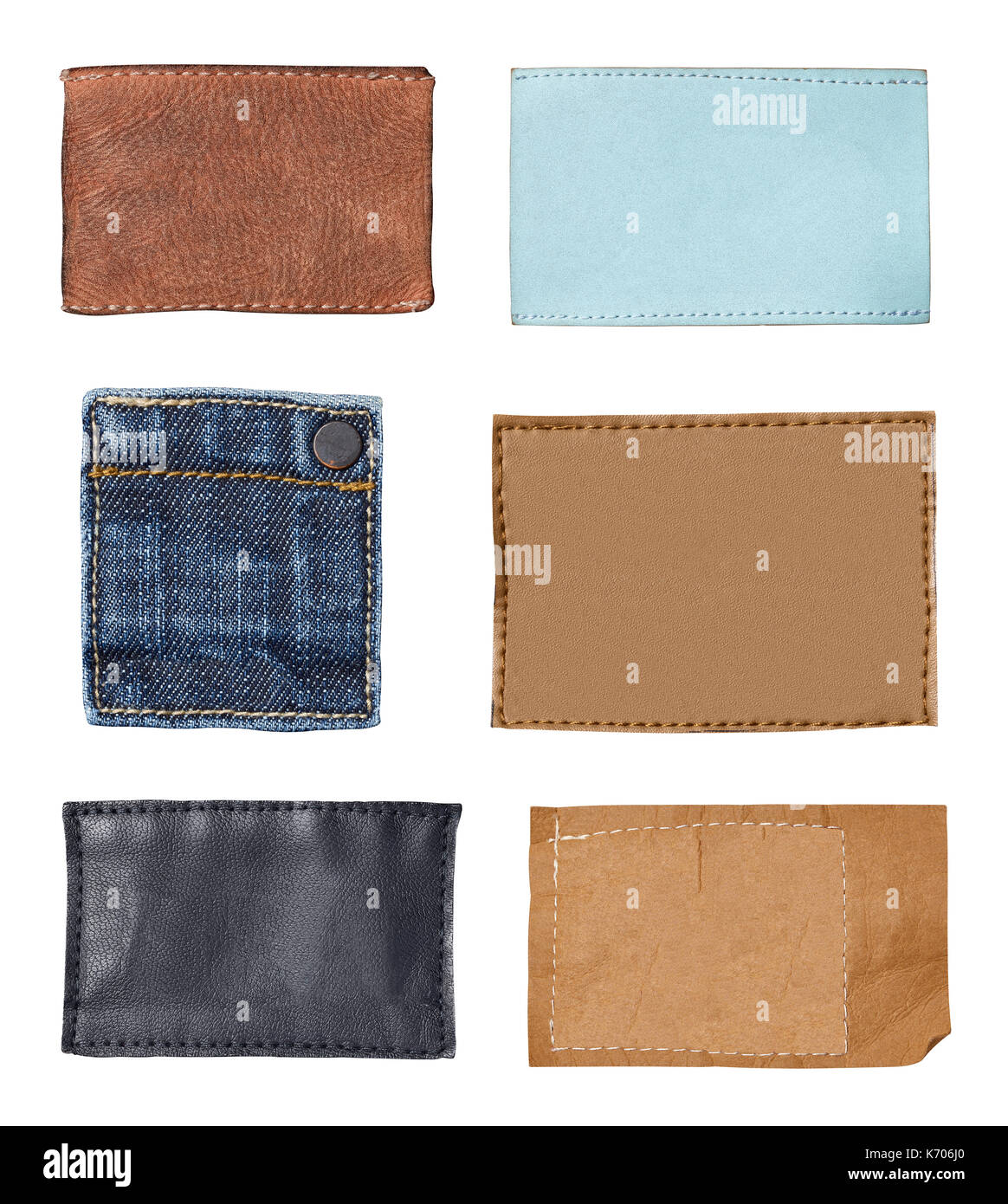 collection of various jeans labels and parts Stock Photo - Alamy