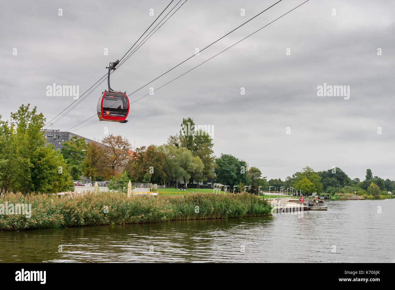 The gondola lift/ cable car at the Technical University of Wroclaw ...