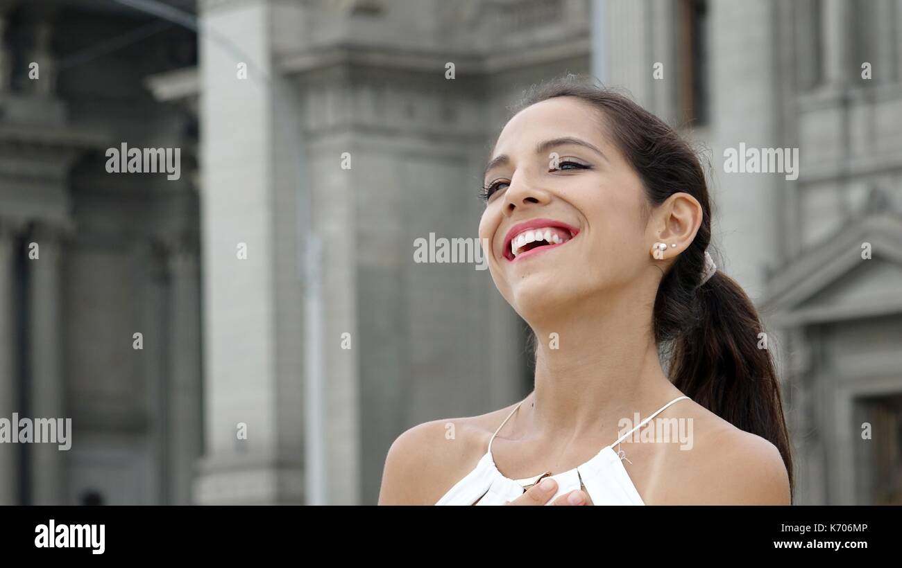 Beautiful Female In Love Stock Photo - Alamy
