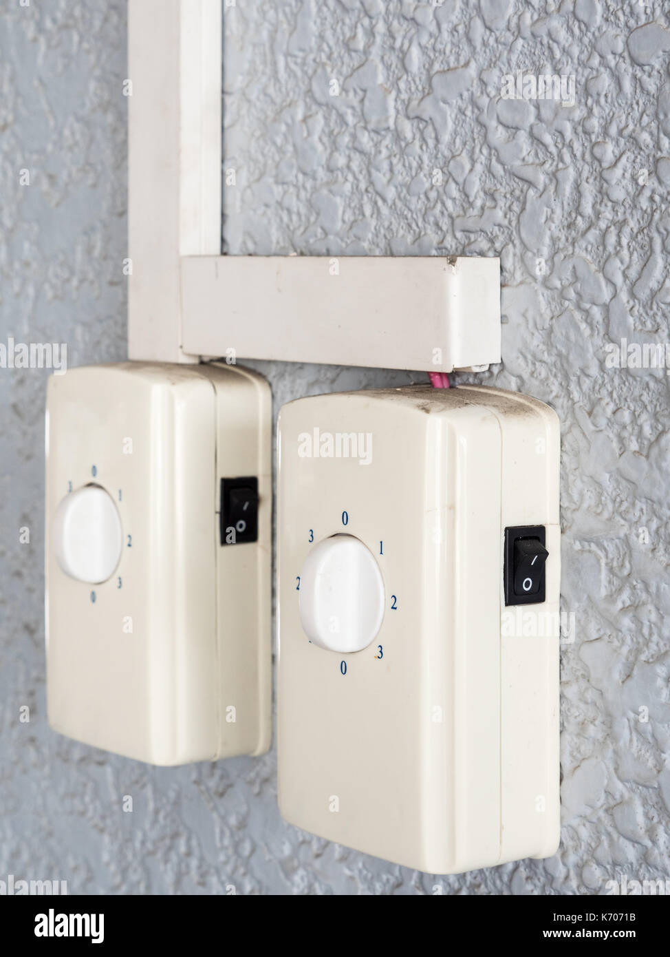 Twin switch panel for control the orbit fan in the urban house Stock ...