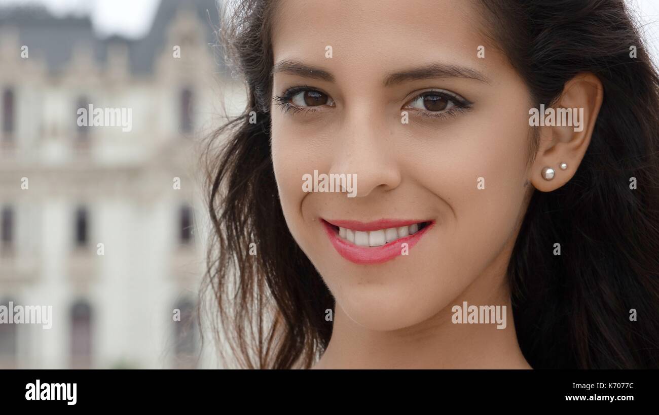 Smiling Face Of Female Stock Photo - Alamy