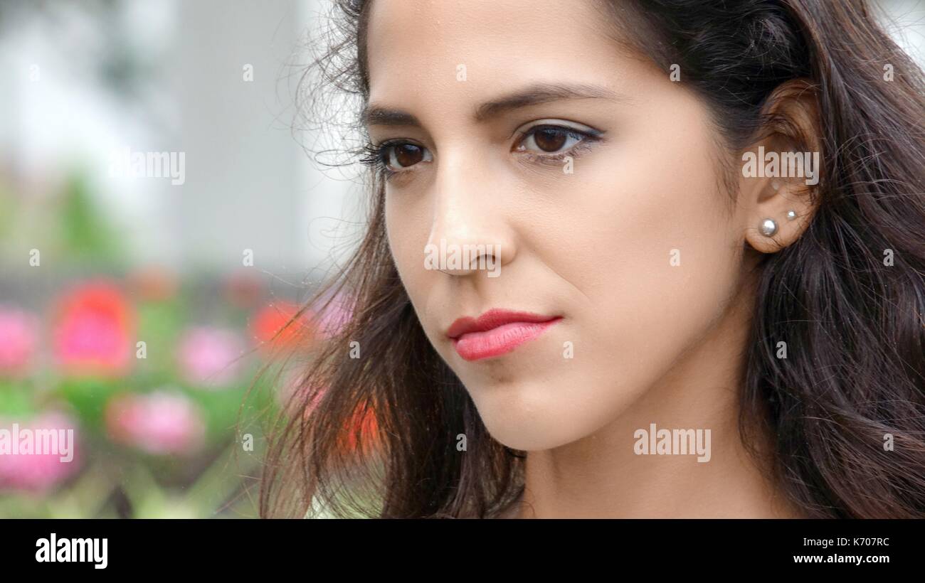 A Worrisome Female Stock Photo - Alamy