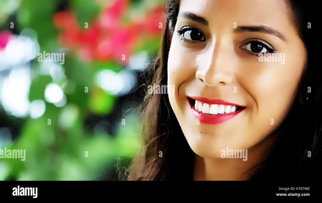 Smiling Face Of Pretty Female Stock Photo - Alamy