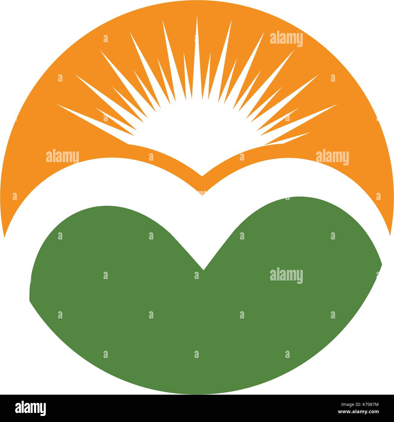 Vector illustration Icon Logo Template Sun over horizon Stock Vector ...