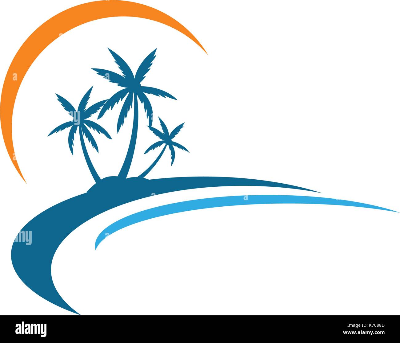 Palm tree summer logo template vector illustration Stock Vector Image ...