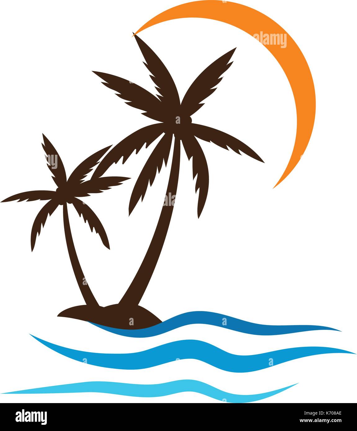 Palm tree summer logo template vector illustration Stock Vector Image ...
