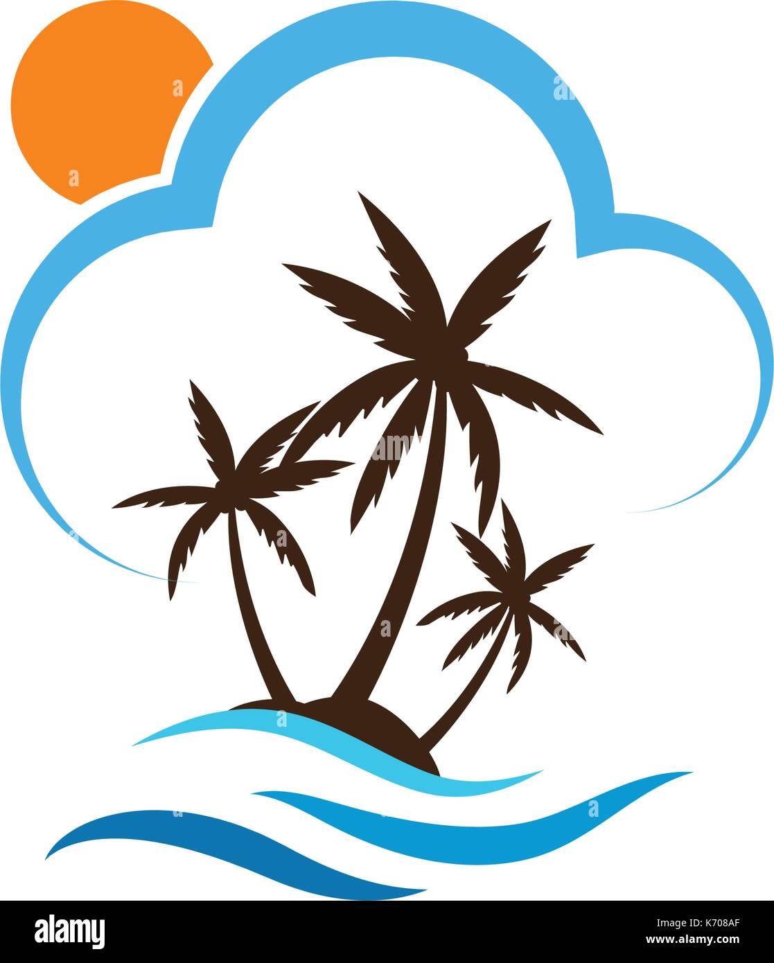 Palm tree summer logo template vector illustration Stock Vector Image ...