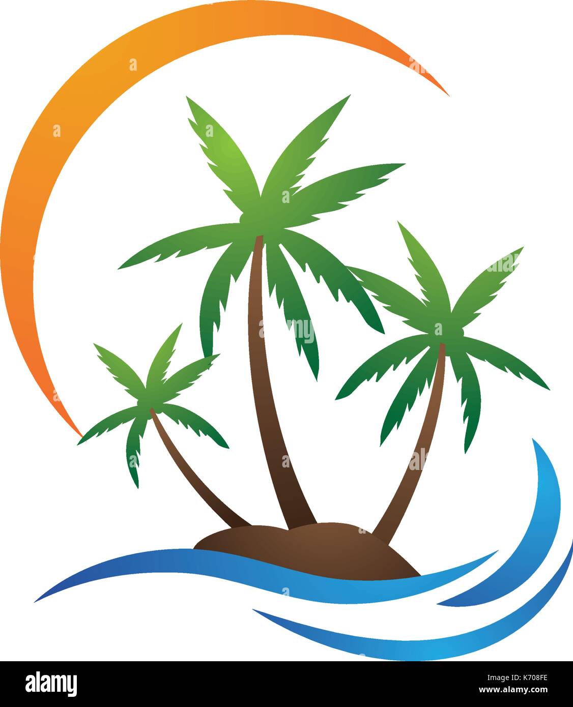 Palm tree summer logo template vector illustration Stock Vector Image ...