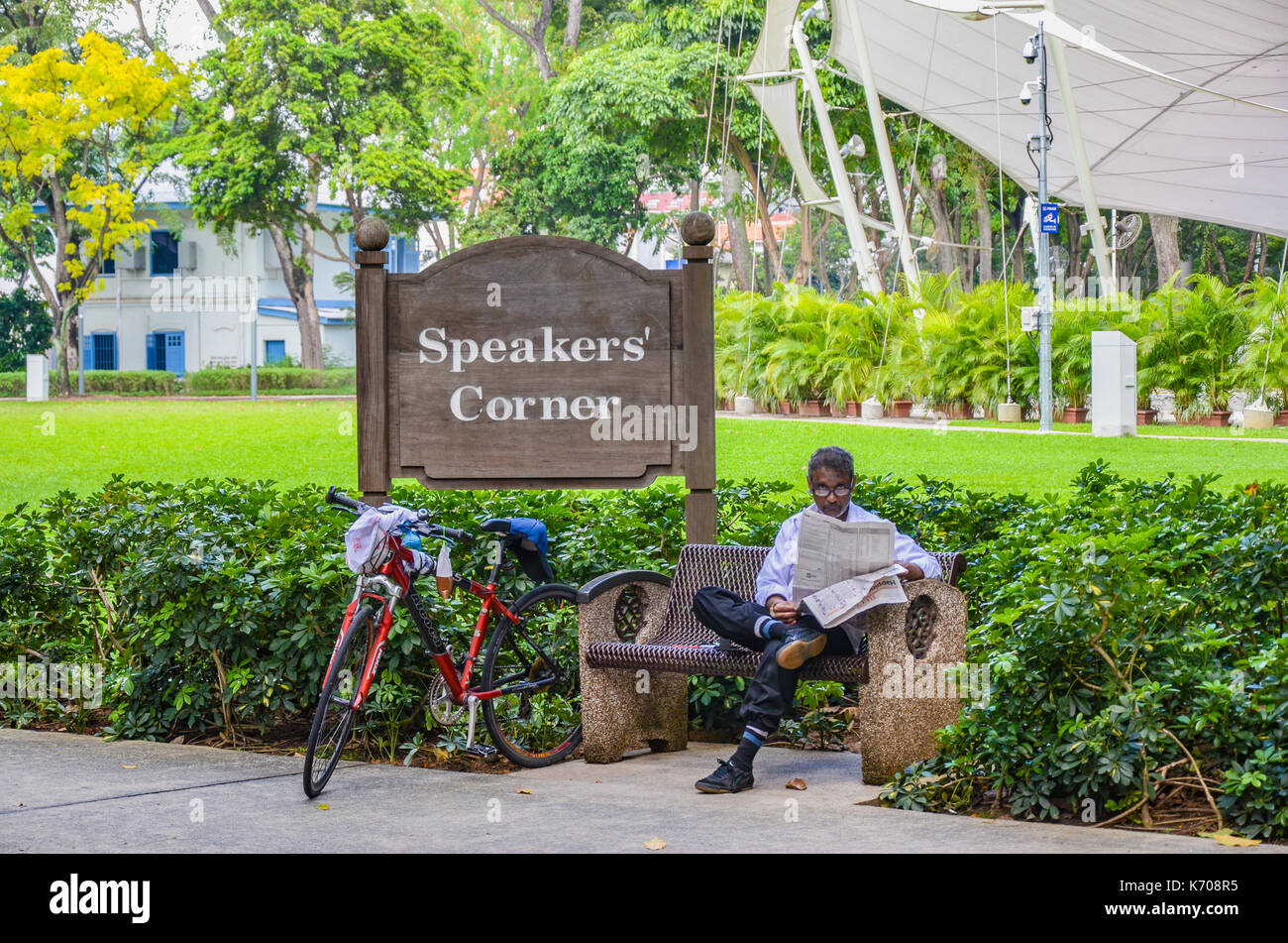 Speakers` Corner in Singapore, the area where open-air public speaking ...