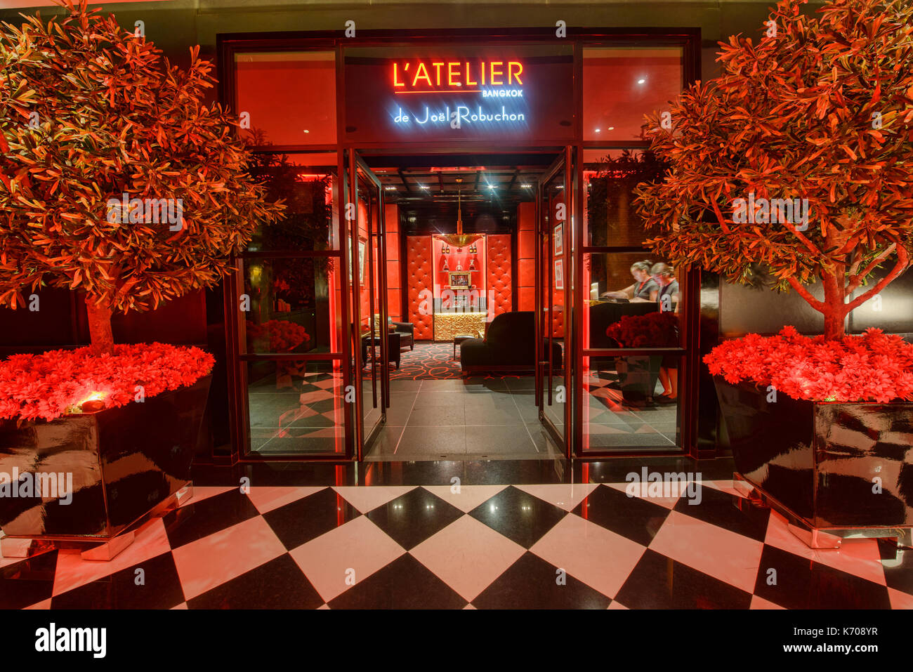 Interior of the elegant Atelier de Joel Robuchon, Bangkok, Thailand ...