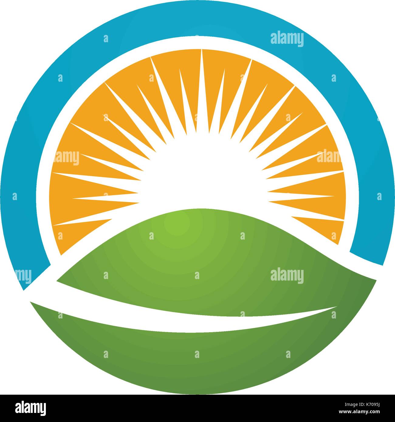 Vector Icon Logo Template Sun over horizon Stock Vector Image & Art - Alamy