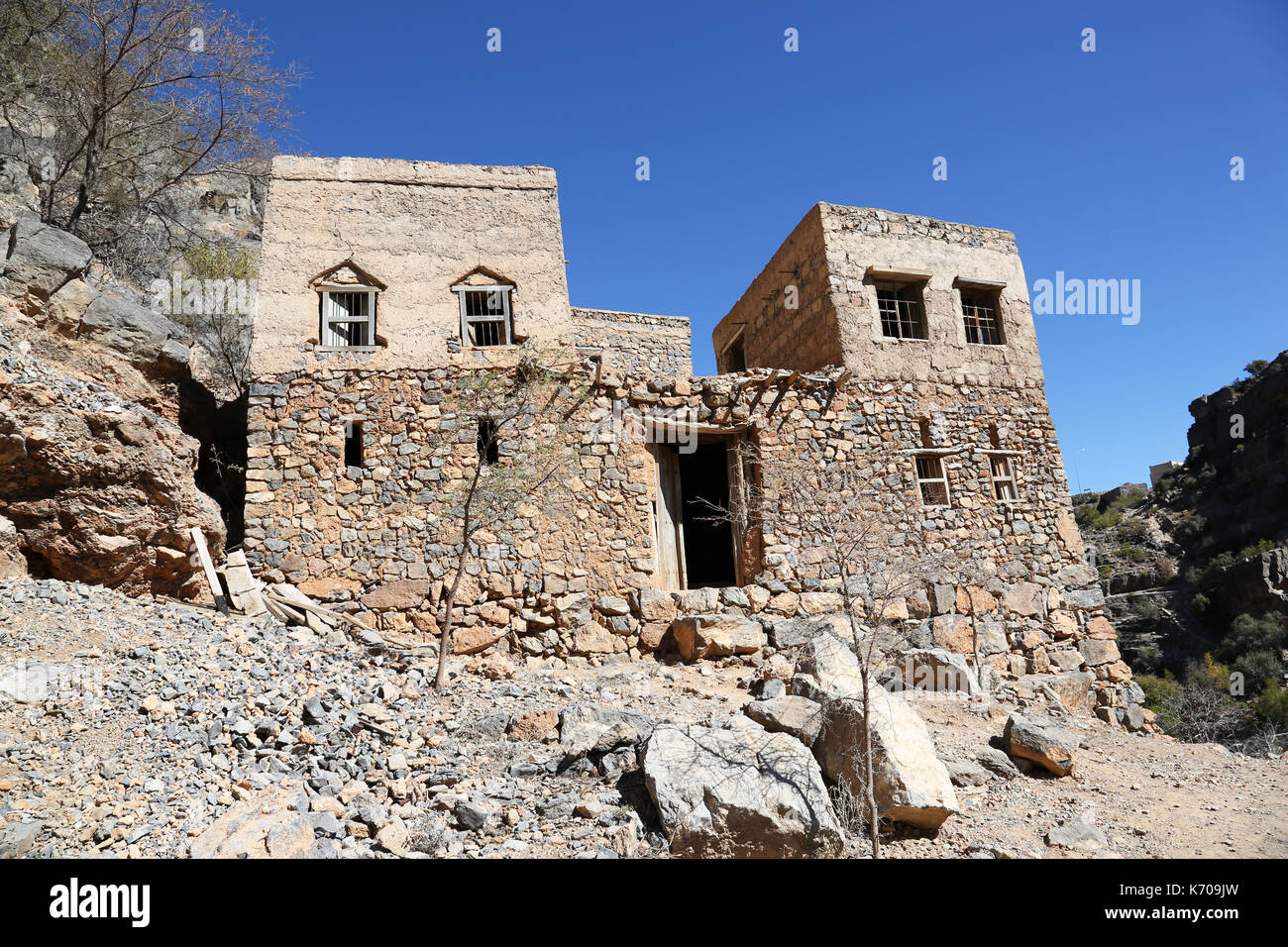 The ghost town of Wadi Habib in the Jebel Akhdar Mountains of the ...