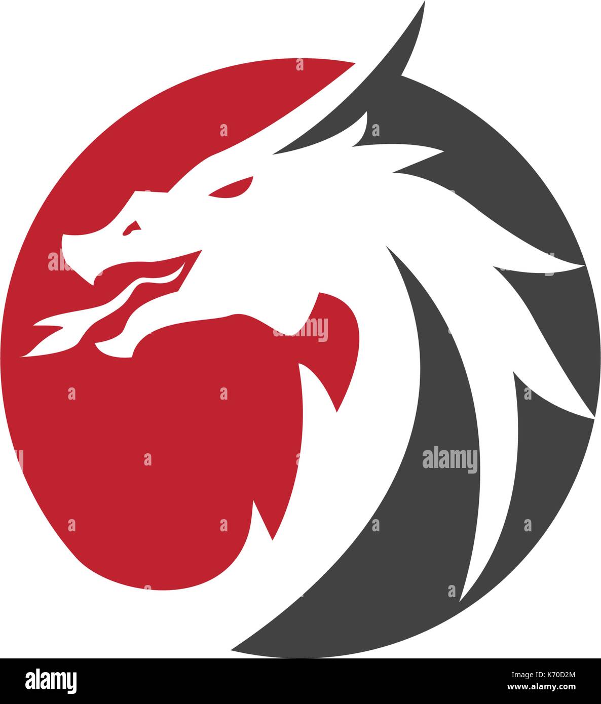 Head dragon flat color logo template vector illustration Stock Vector ...