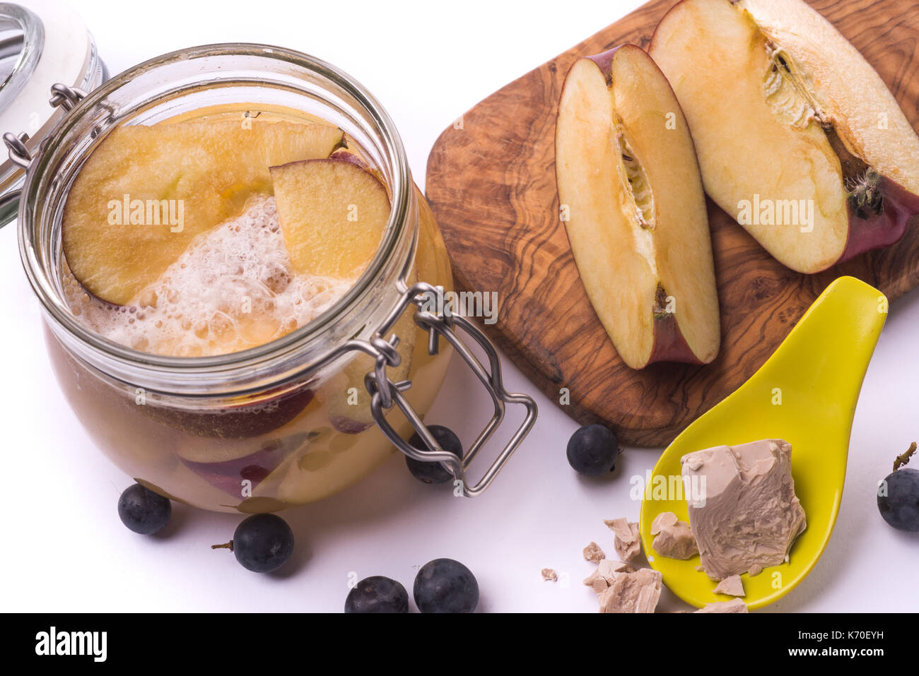 Fruit fermentation yeast bakery technique with saccharomyces cerevisiae ...