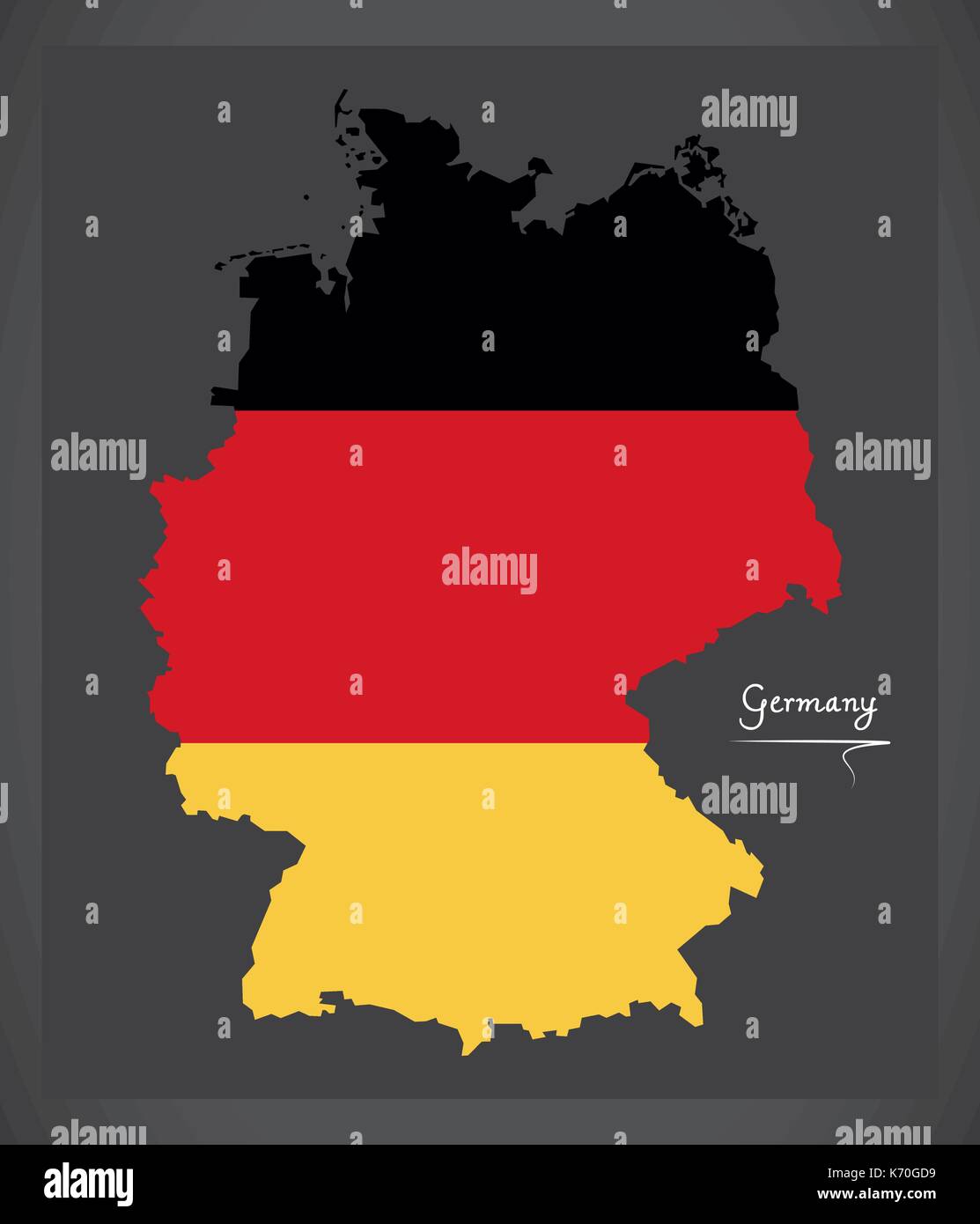 Germany map with German national flag illustration Stock Vector Image ...
