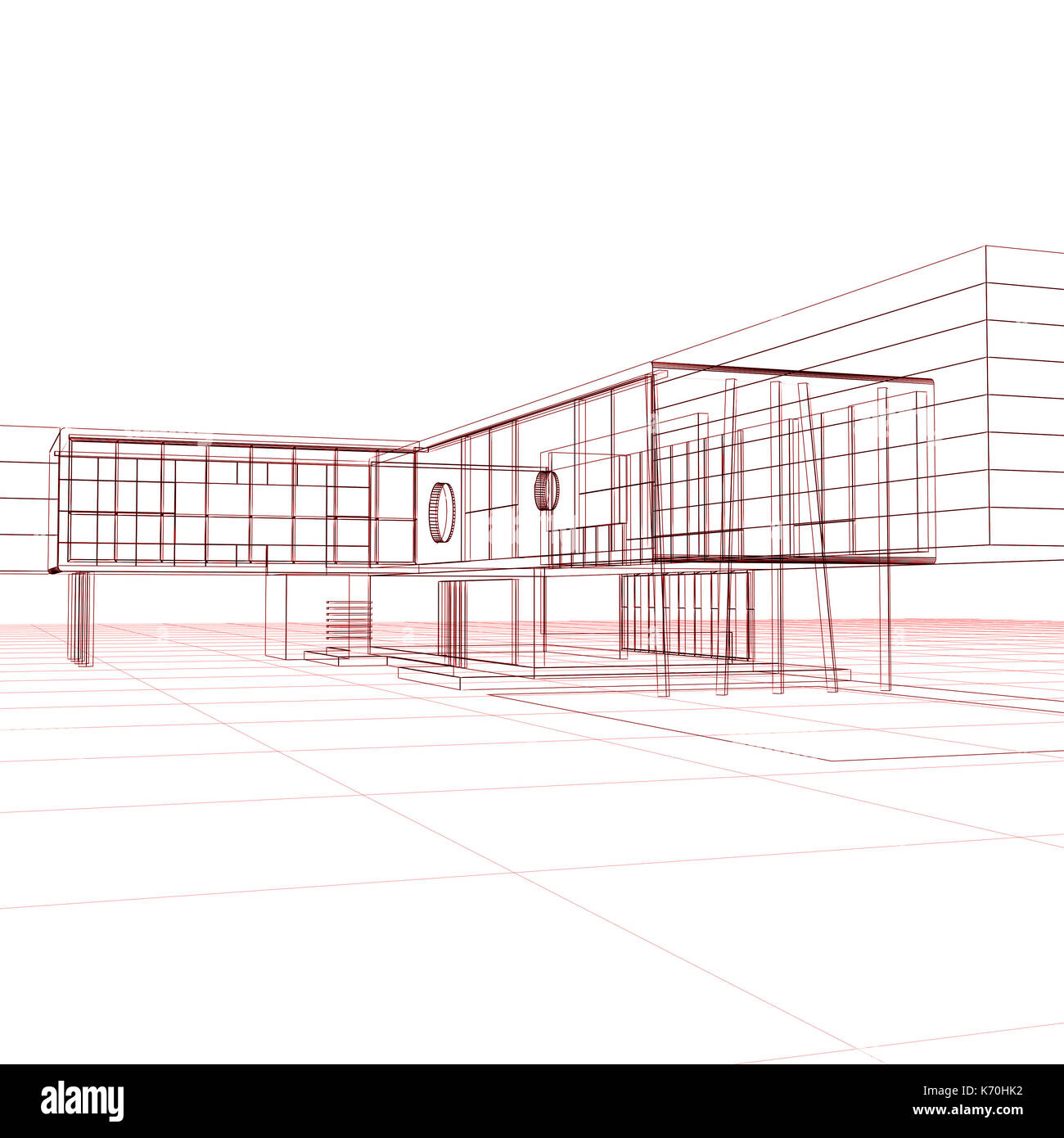 Blueprint on white 3d rendering Stock Photo - Alamy