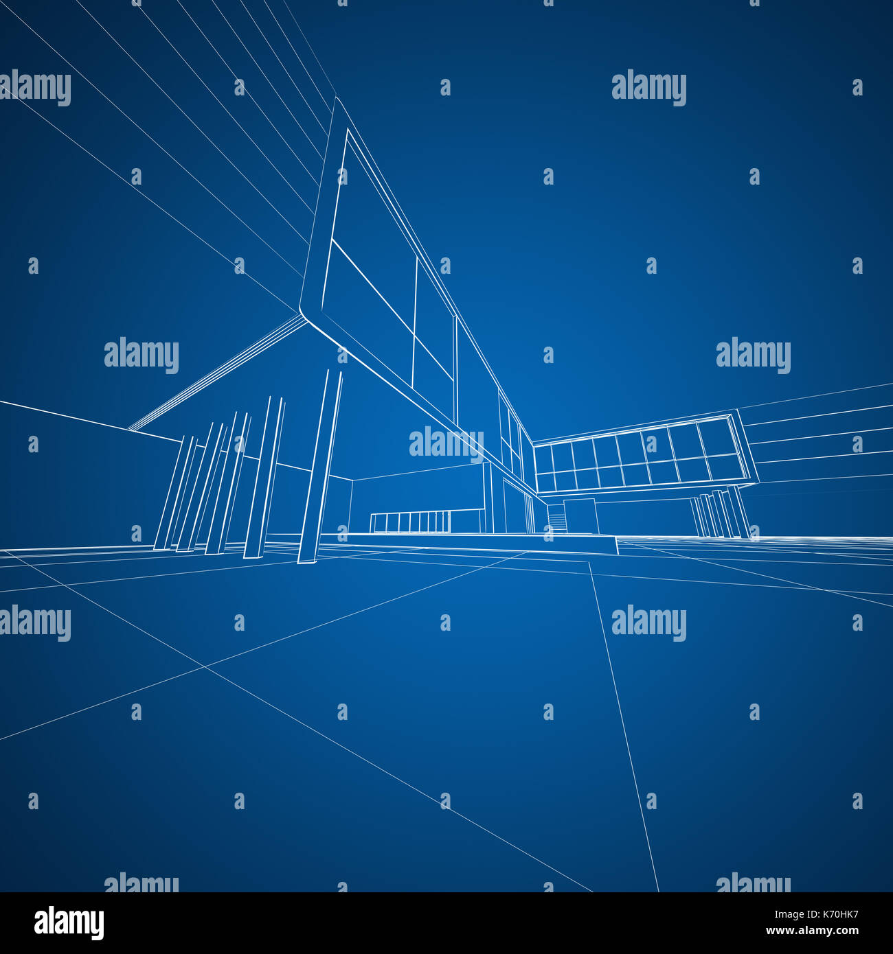 Concept architecture drafting 3d rendering Stock Photo - Alamy