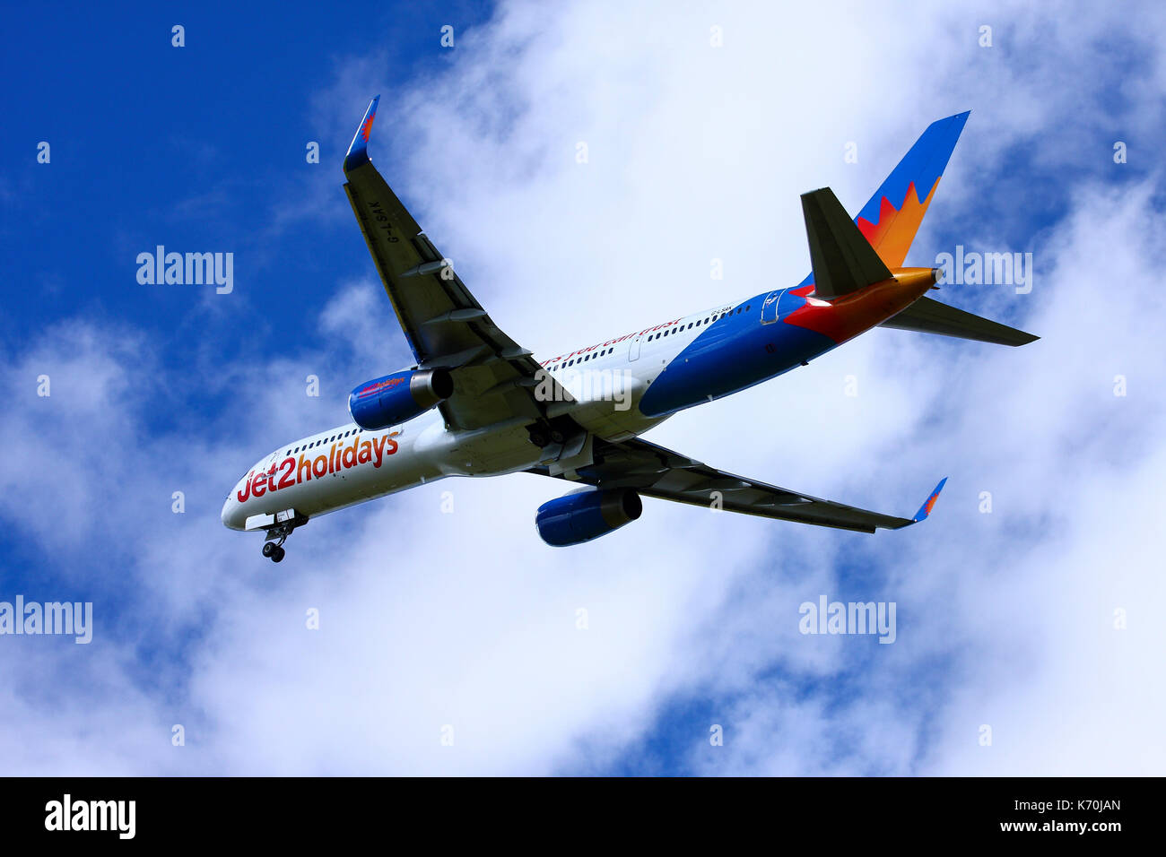 Jet 2 holidays boeing 737 taking off from Leeds and Bradford airport ...