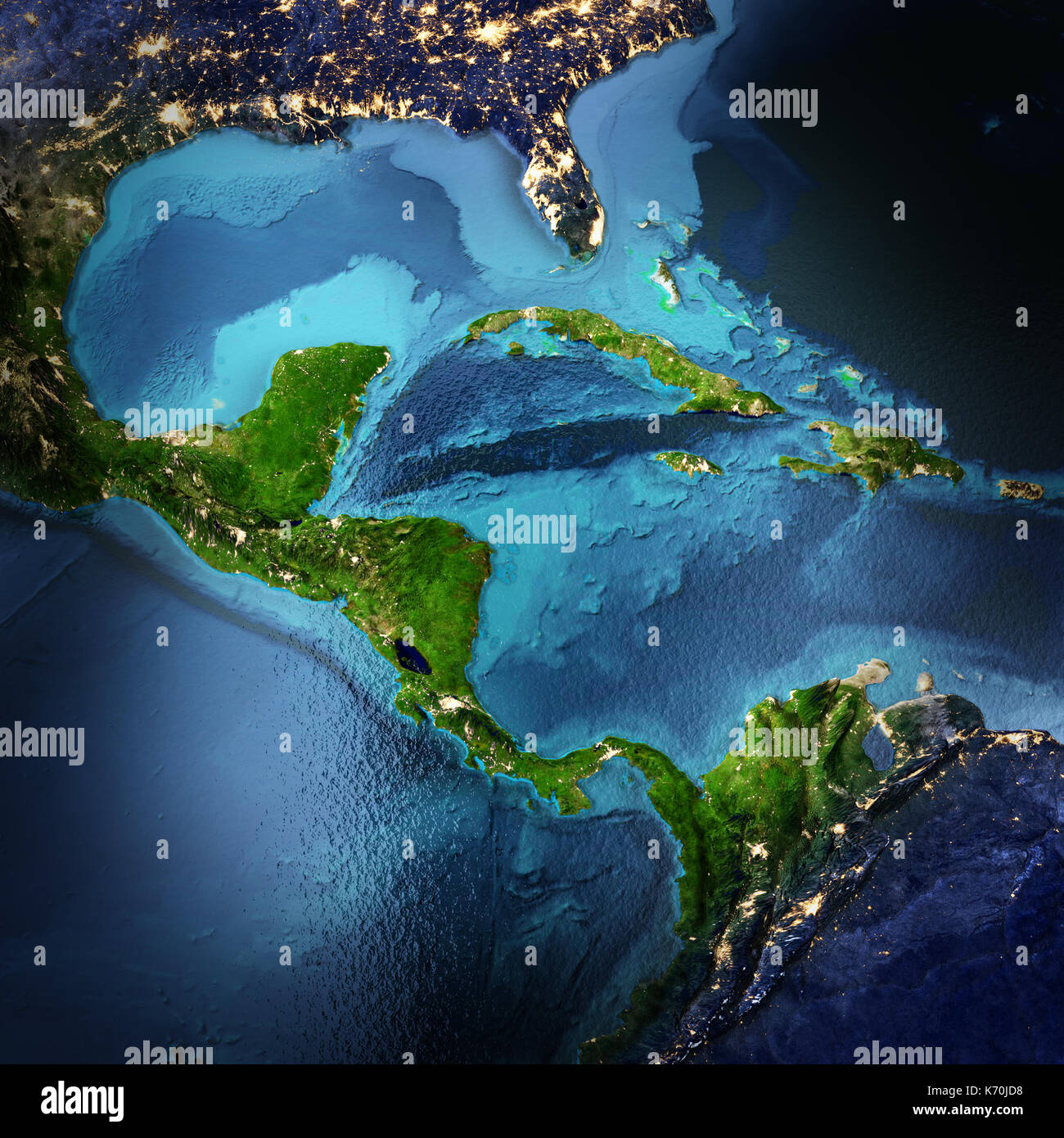 Central America space 3d rendering Stock Photo - Alamy