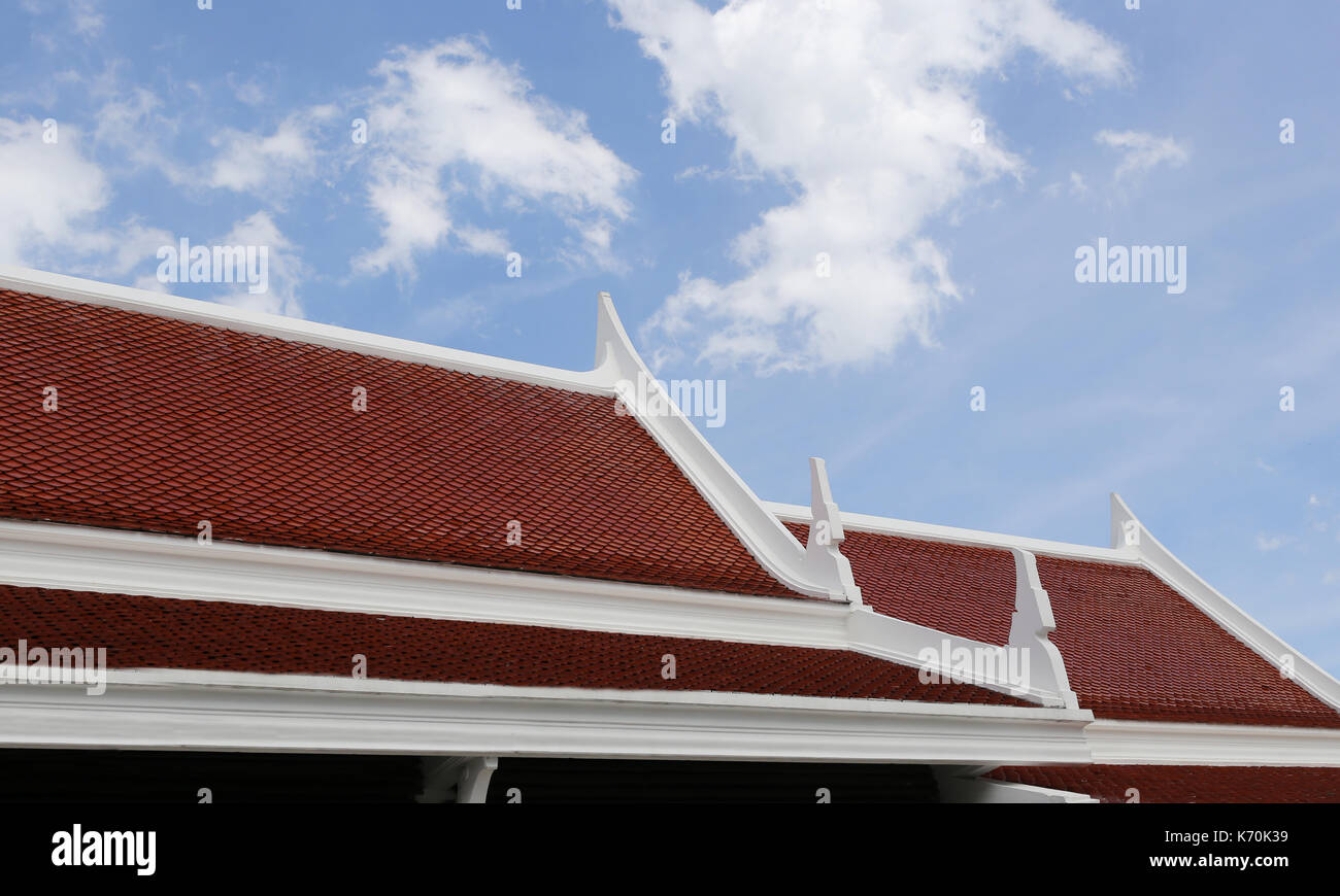 roof of the Thai temple decorated by Buddhist scriptures Stock Photo ...