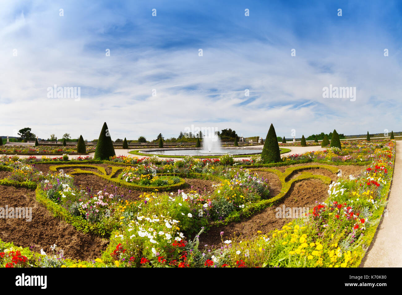 Palace of versailles gardens panoramic hi-res stock photography and ...