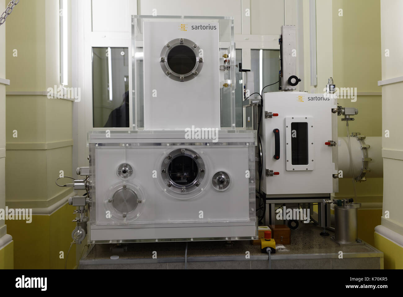 St. Petersburg, Russia - April 25, 2017: Vacuum mass comparator in D.I ...