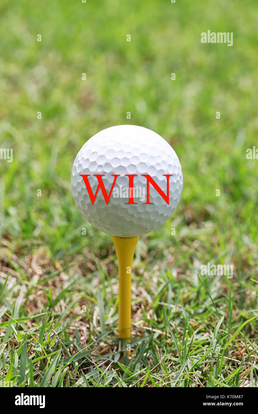 The red letter of Win on white Golf ball for design in your work or ...