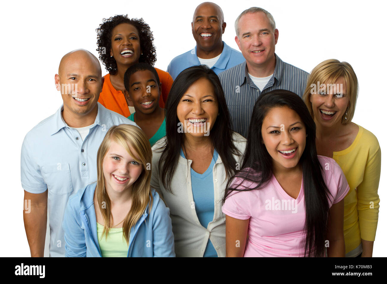 Multicultural group of people isolated on white Stock Photo: 159211895 ...