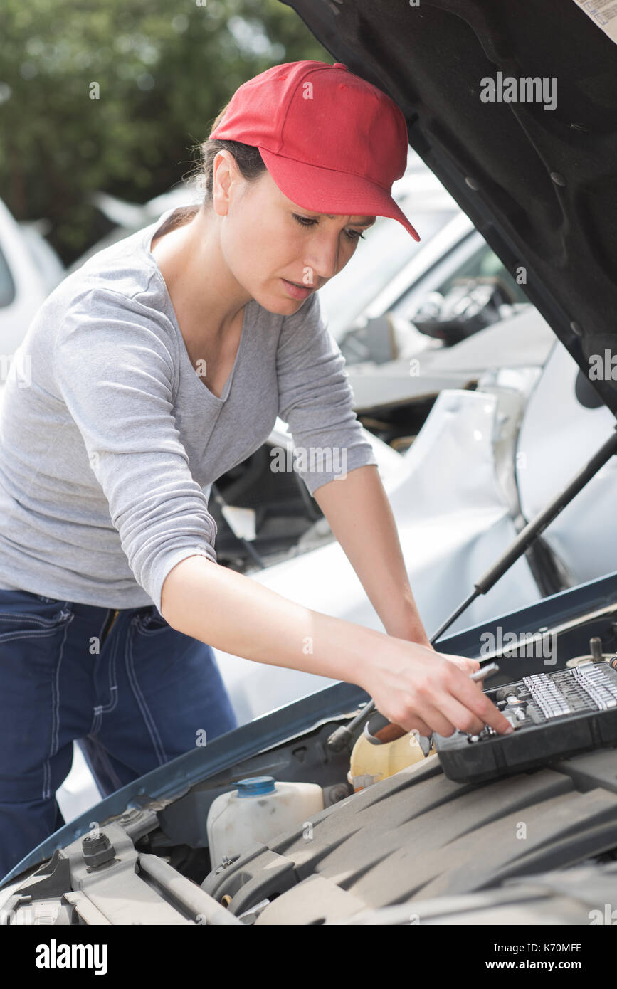 the female mechanic Stock Photo - Alamy