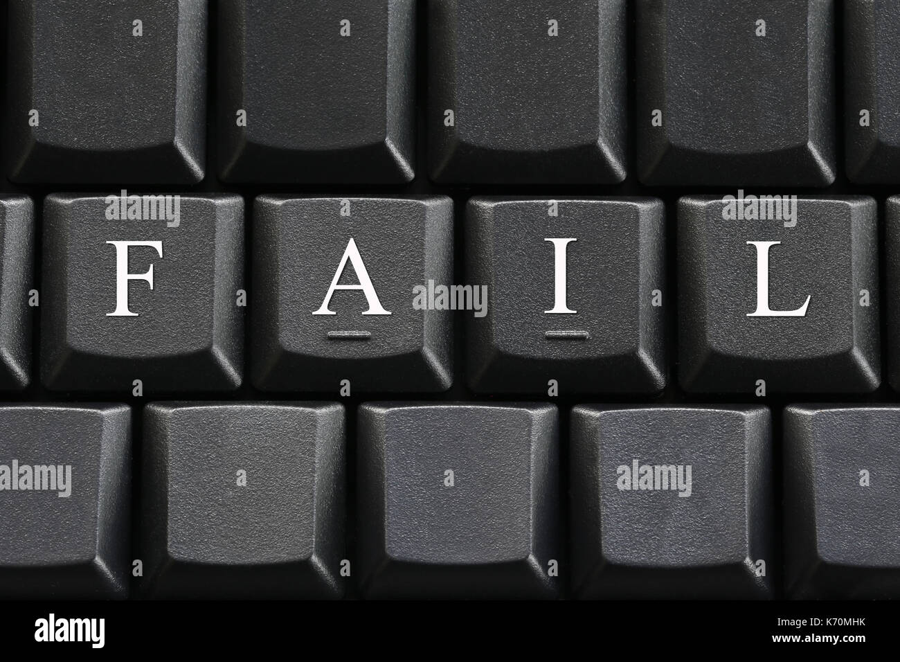 The white letter of fail on computer keyboard background for design in ...