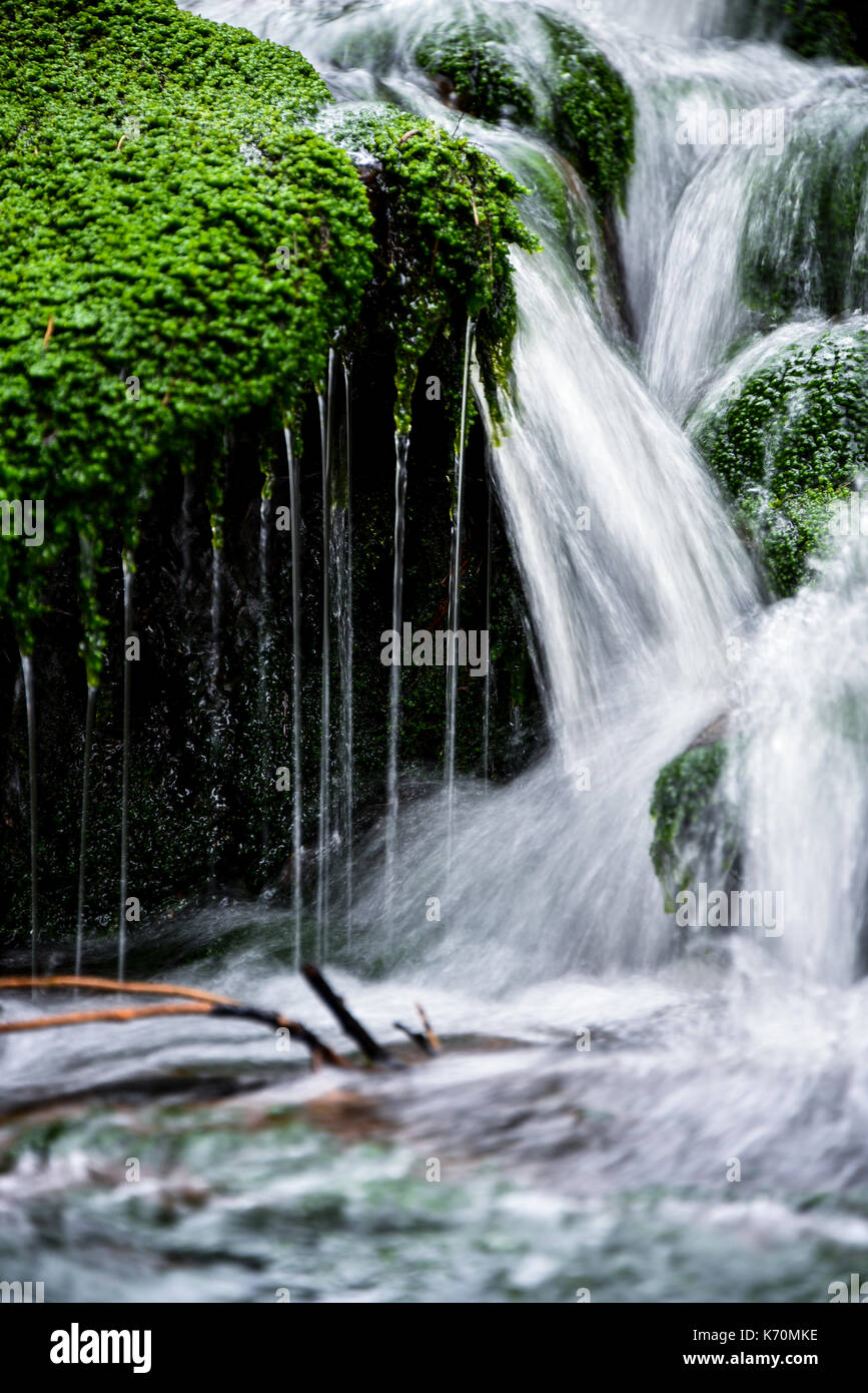 Water fall and running stream, The Peak District National Park, UK ...
