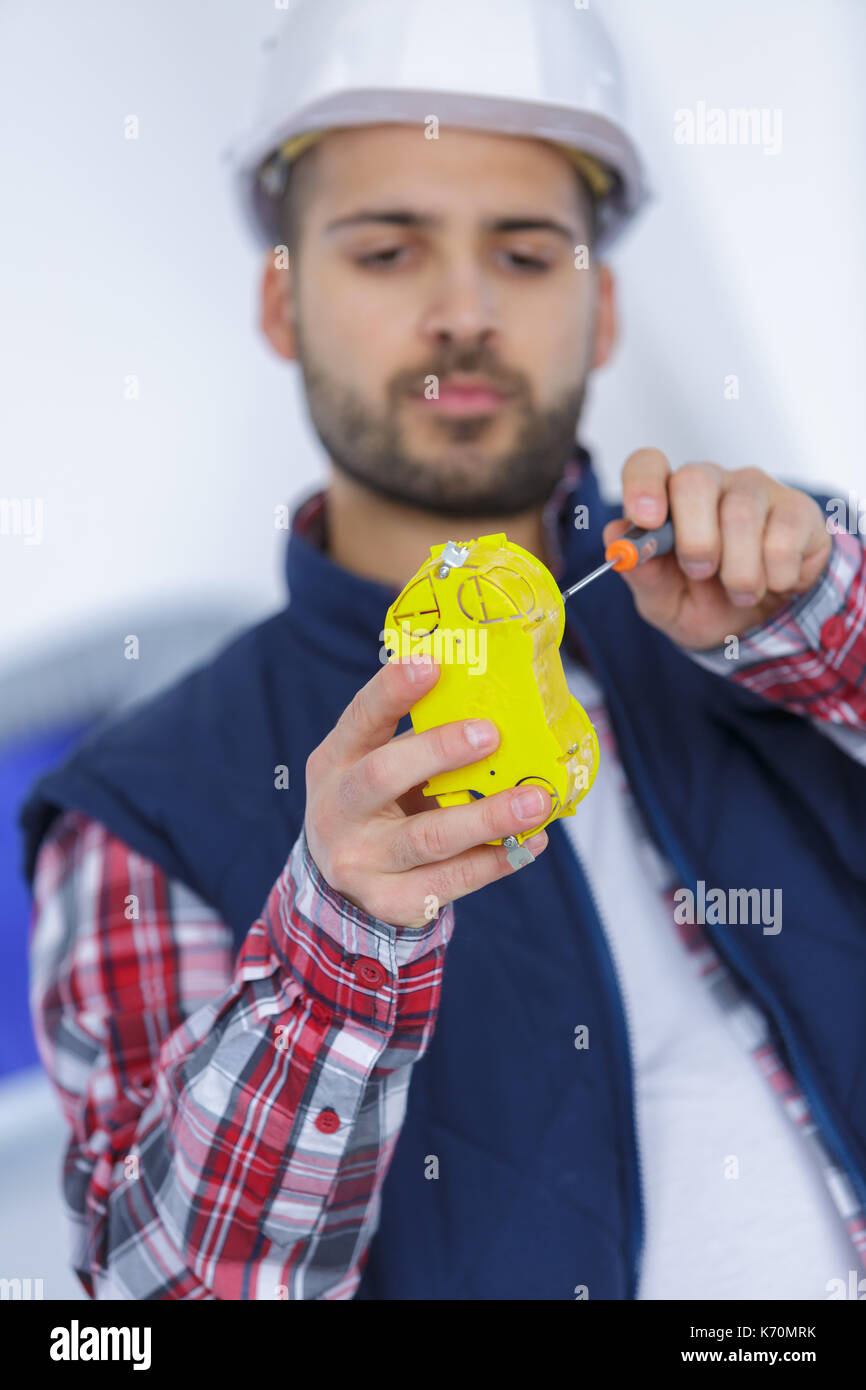 construction worker on site Stock Photo - Alamy