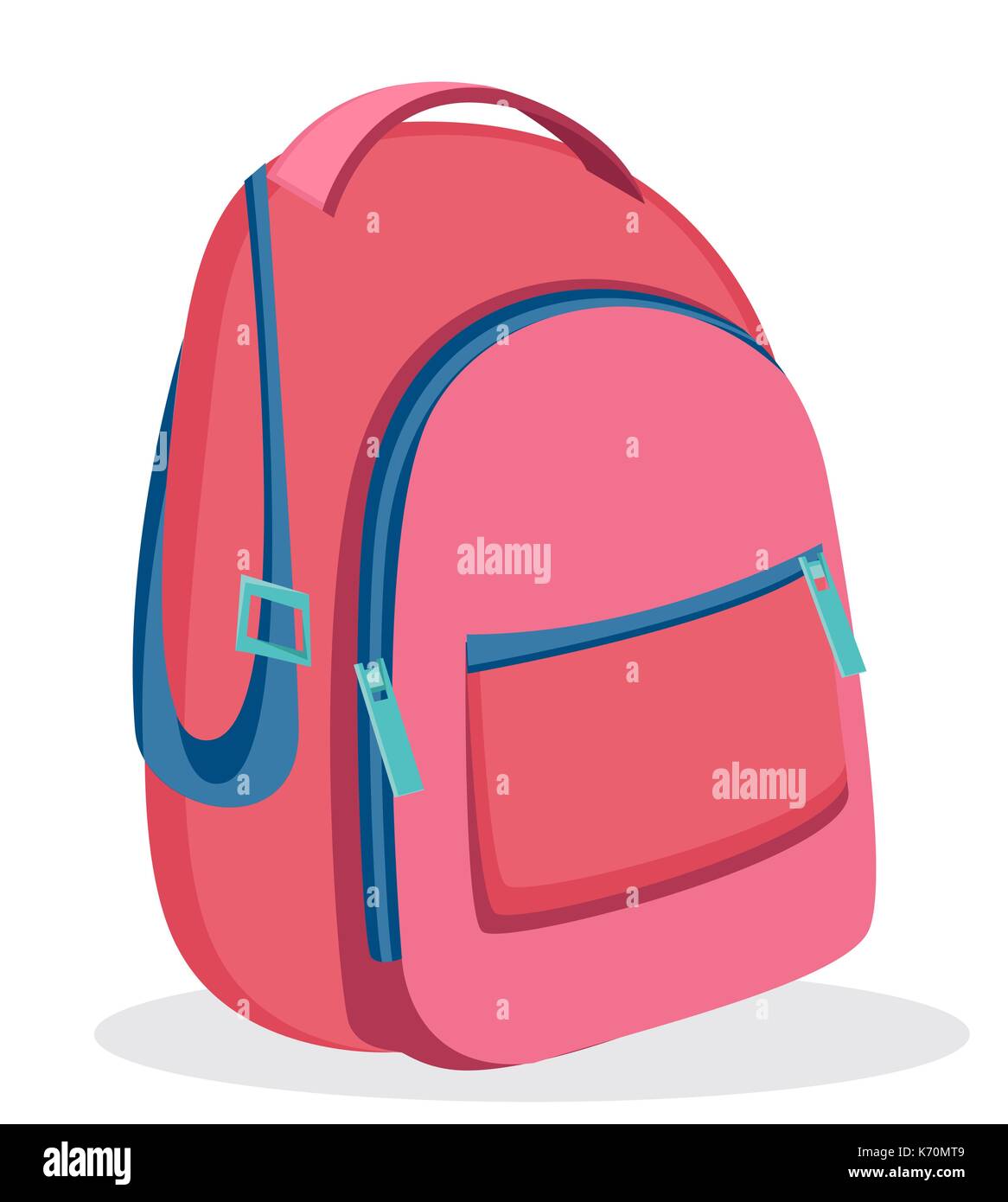 Pink backpack for school. Modern rucksack. Vector illustration isolated ...