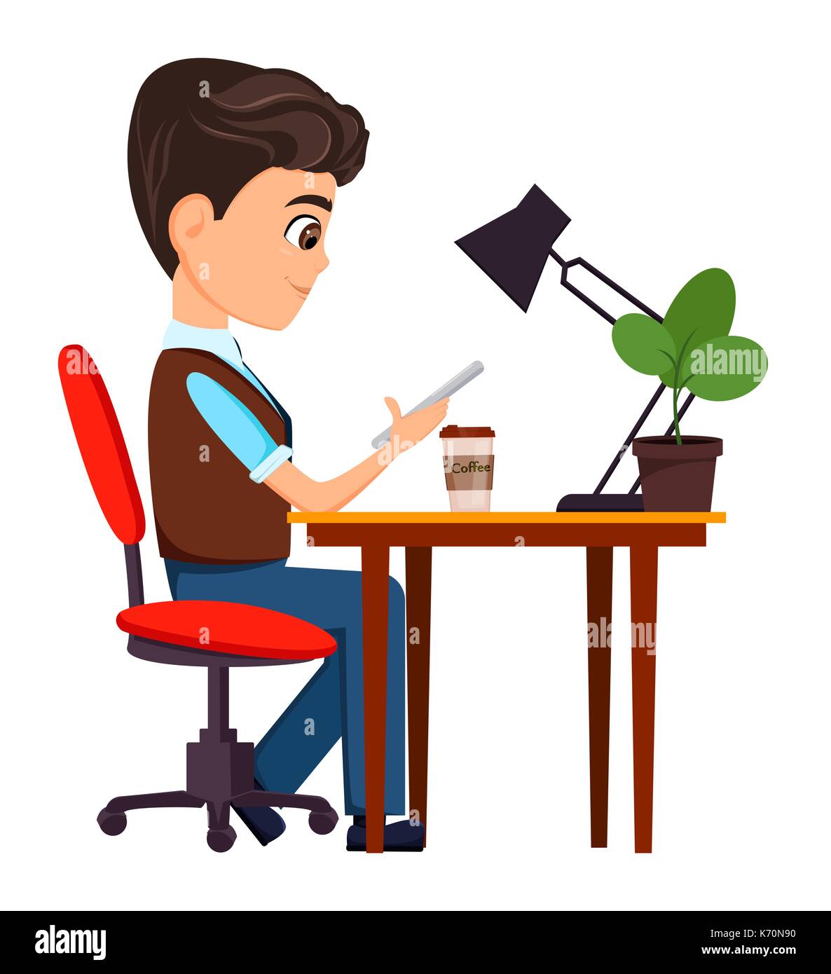 Man avatar smartphone person Cut Out Stock Images & Pictures - Alamy