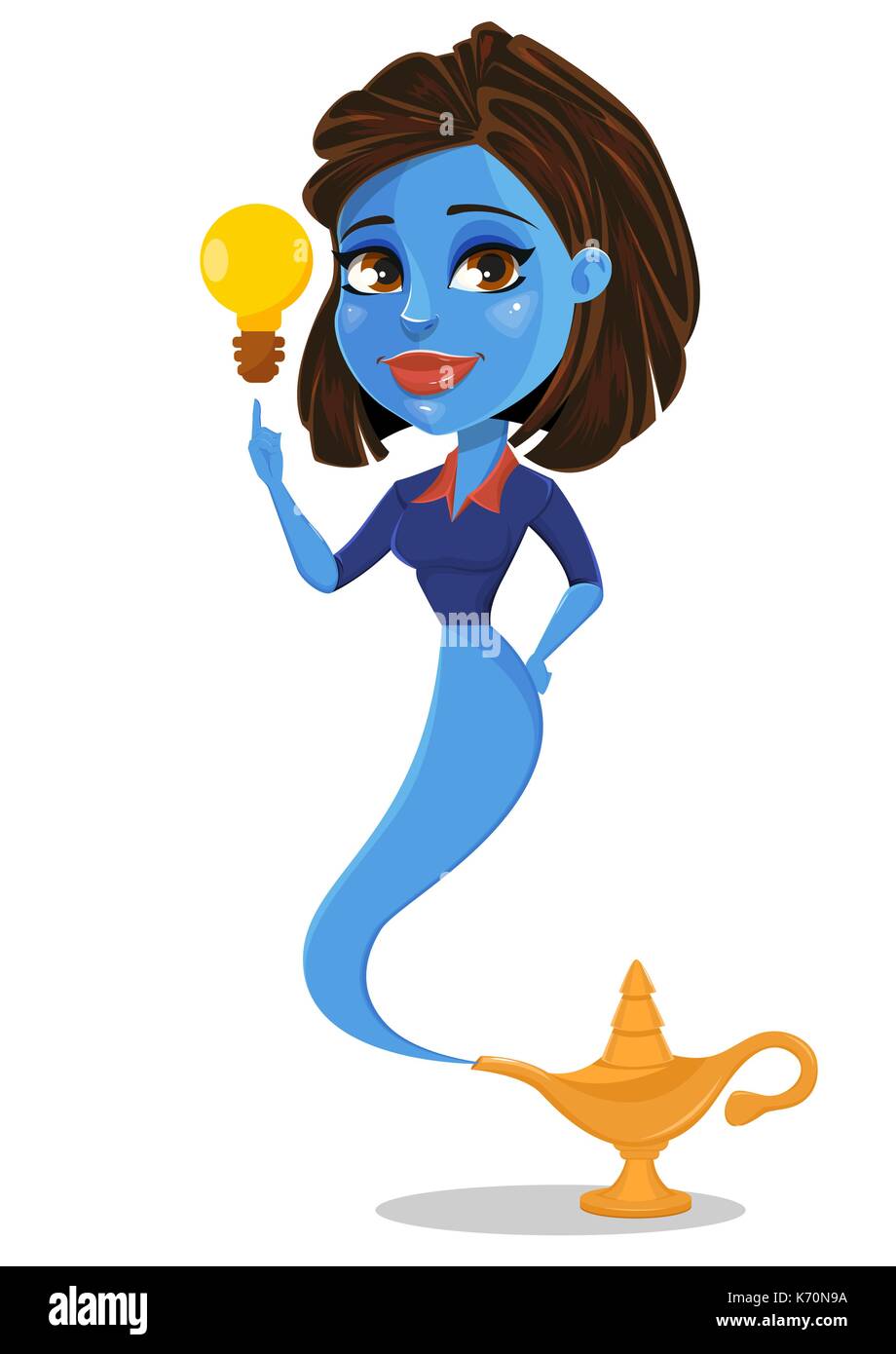 Genie Coming Out Of A Lamp Stock Vector Images Alamy