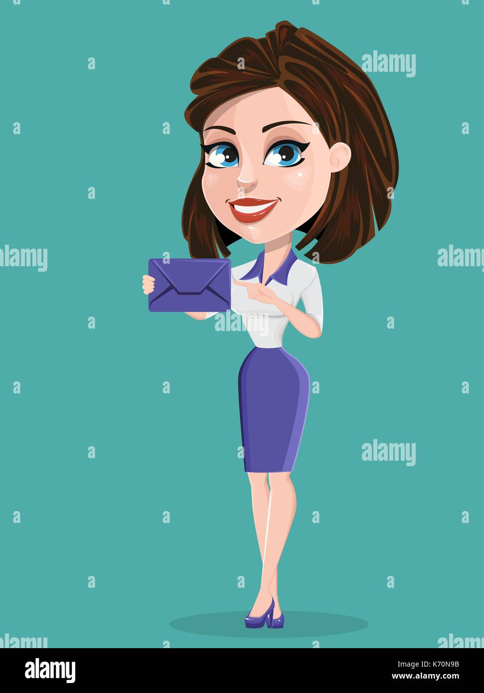 Beautiful business woman with envelope. Businesswoman in formal wear ...