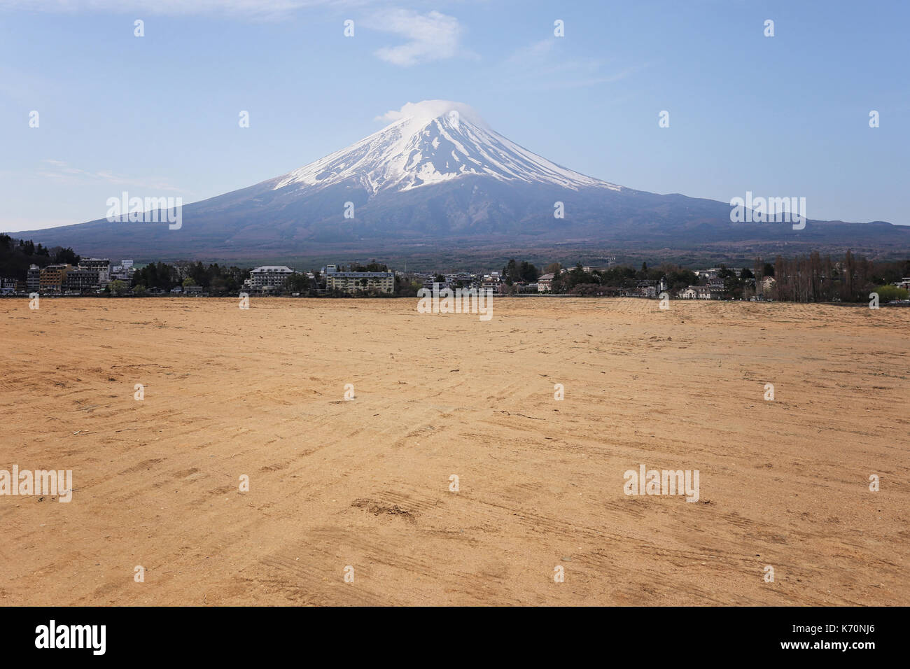 Vacant land of rural areas and have Mount Fuji in the daytime,concept ...